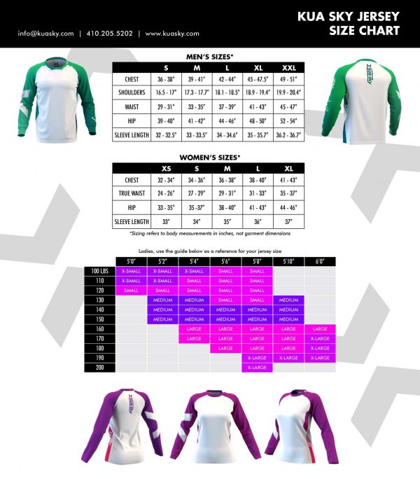 Size Chart - Kua Sky