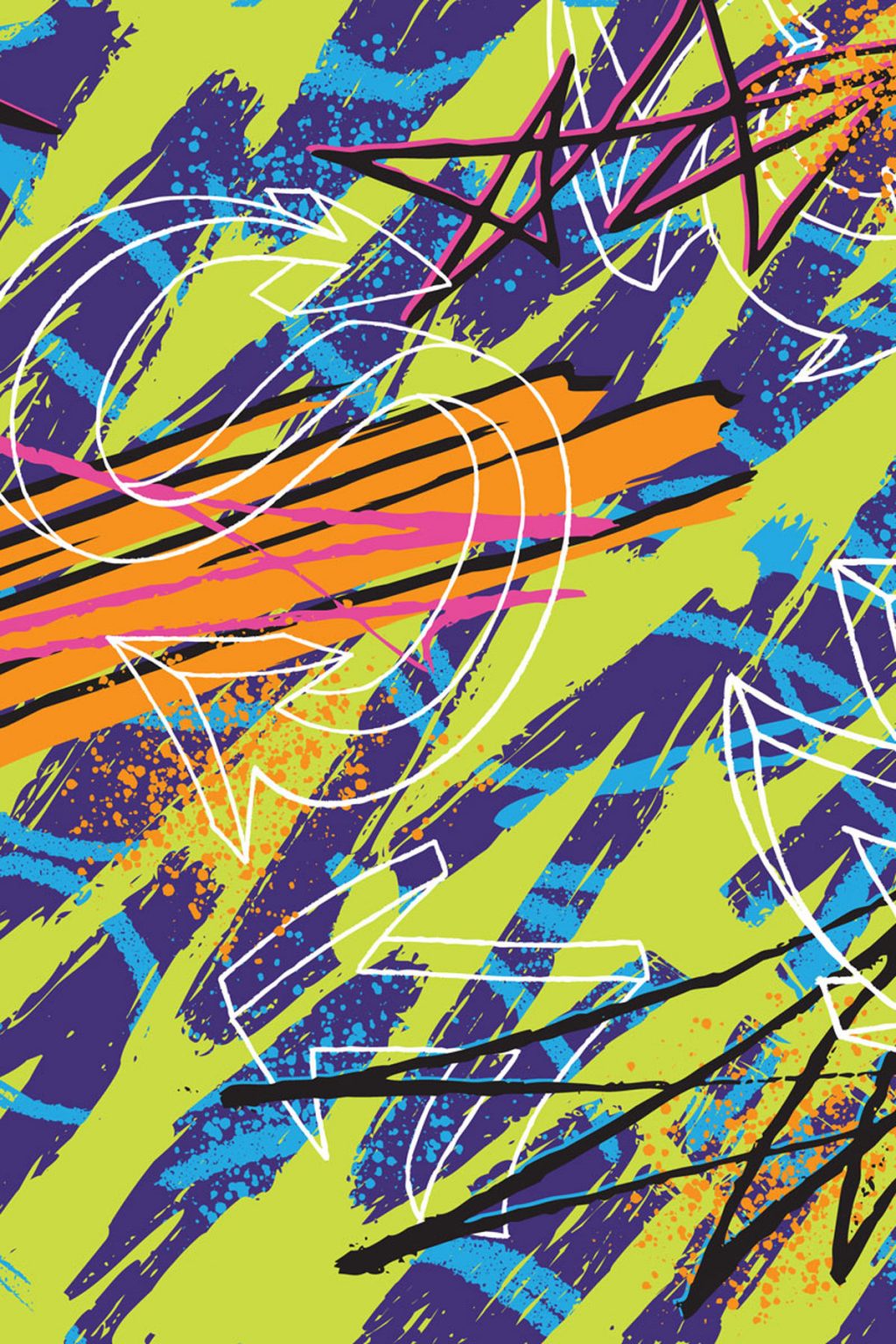 Sublimated Swoop Shorts: Green Graffiti - Kua Sky